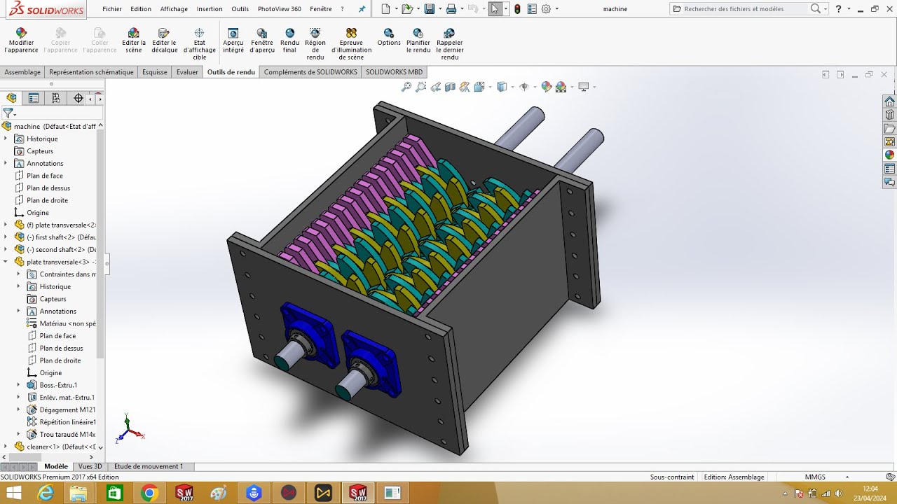 Step 6 - Drawing the cleaner of a Shredder Machine" using #solidworks # ...