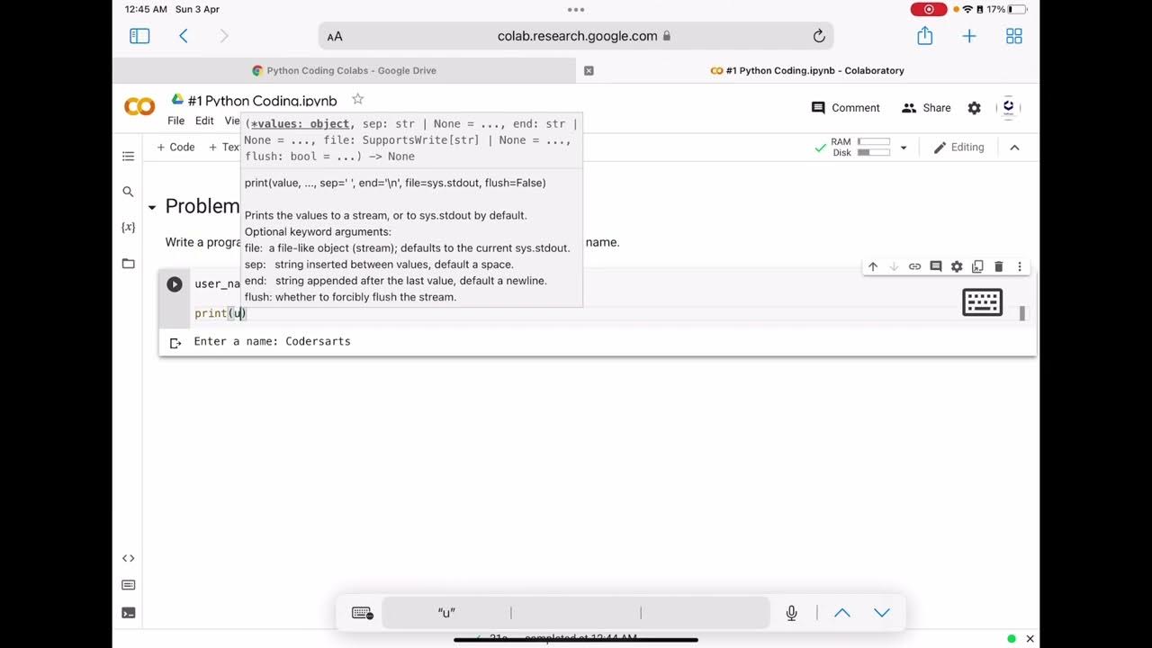 Take user name as input and greet with their name in Python - Example 2 - YouTube