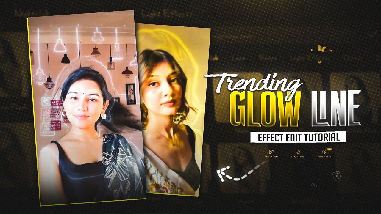 Trending Glow Line Effect Edit Tutorial | Neon Body Effect Editing ...