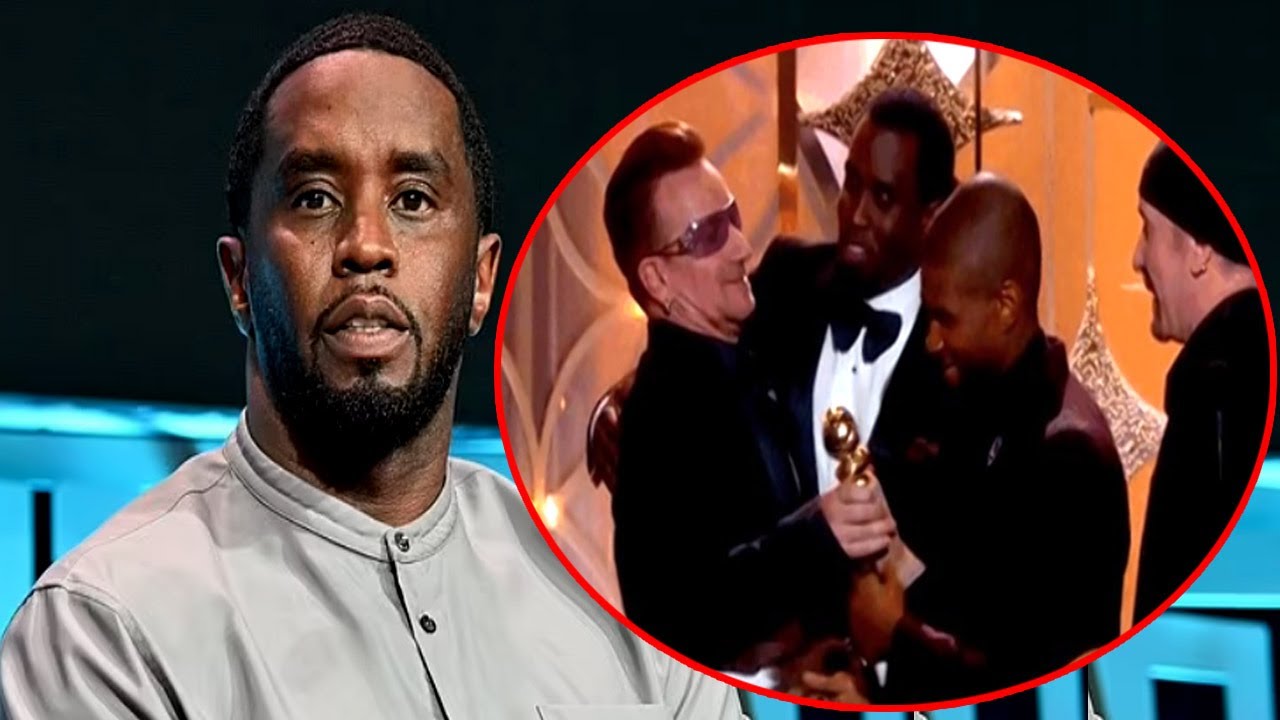 Diddy attempts to kiss Bono but the singer rejects him during awkward ...