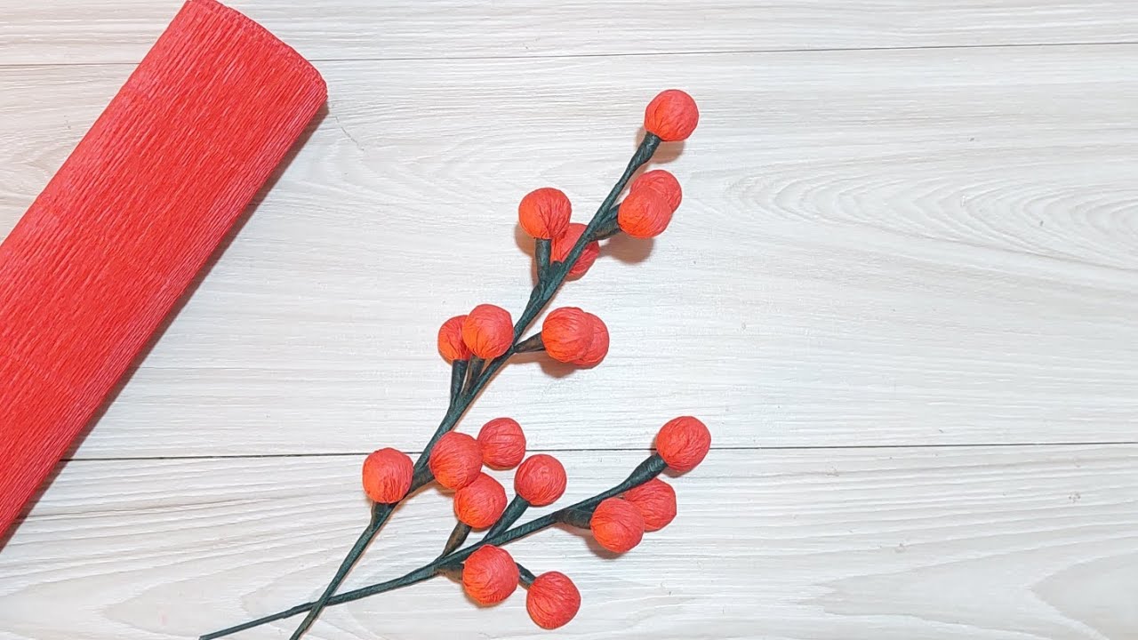 Red paper flower for chinese new year decoration/crepe paper flower ...