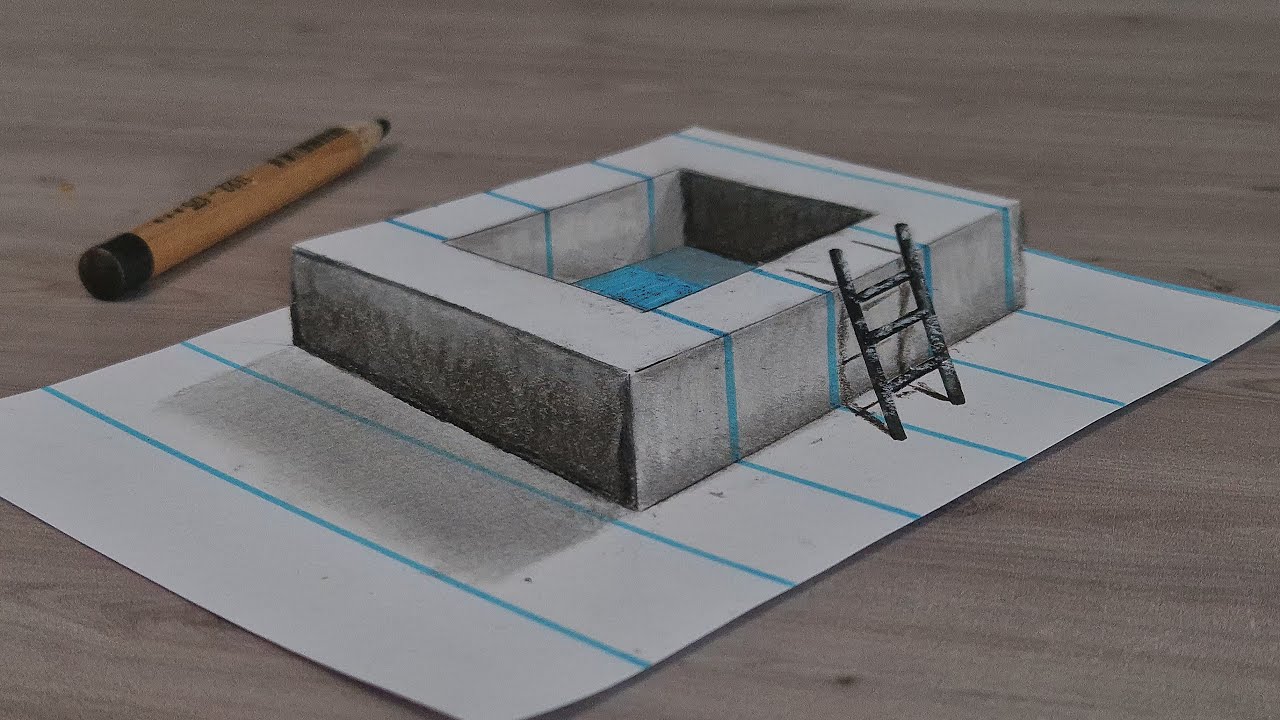 how to draw 3d drawing easy on paper - YouTube