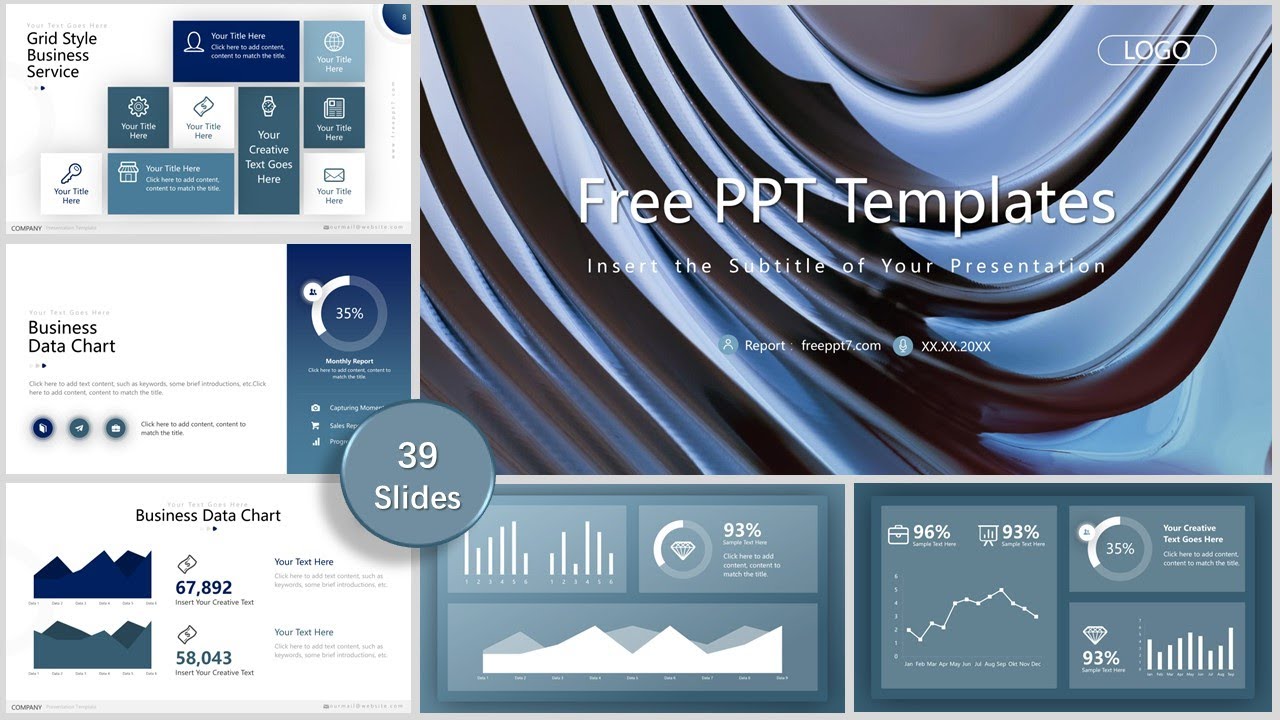 Professional! Liquid Metal Wind Business PowerPoint Templates | Free ...