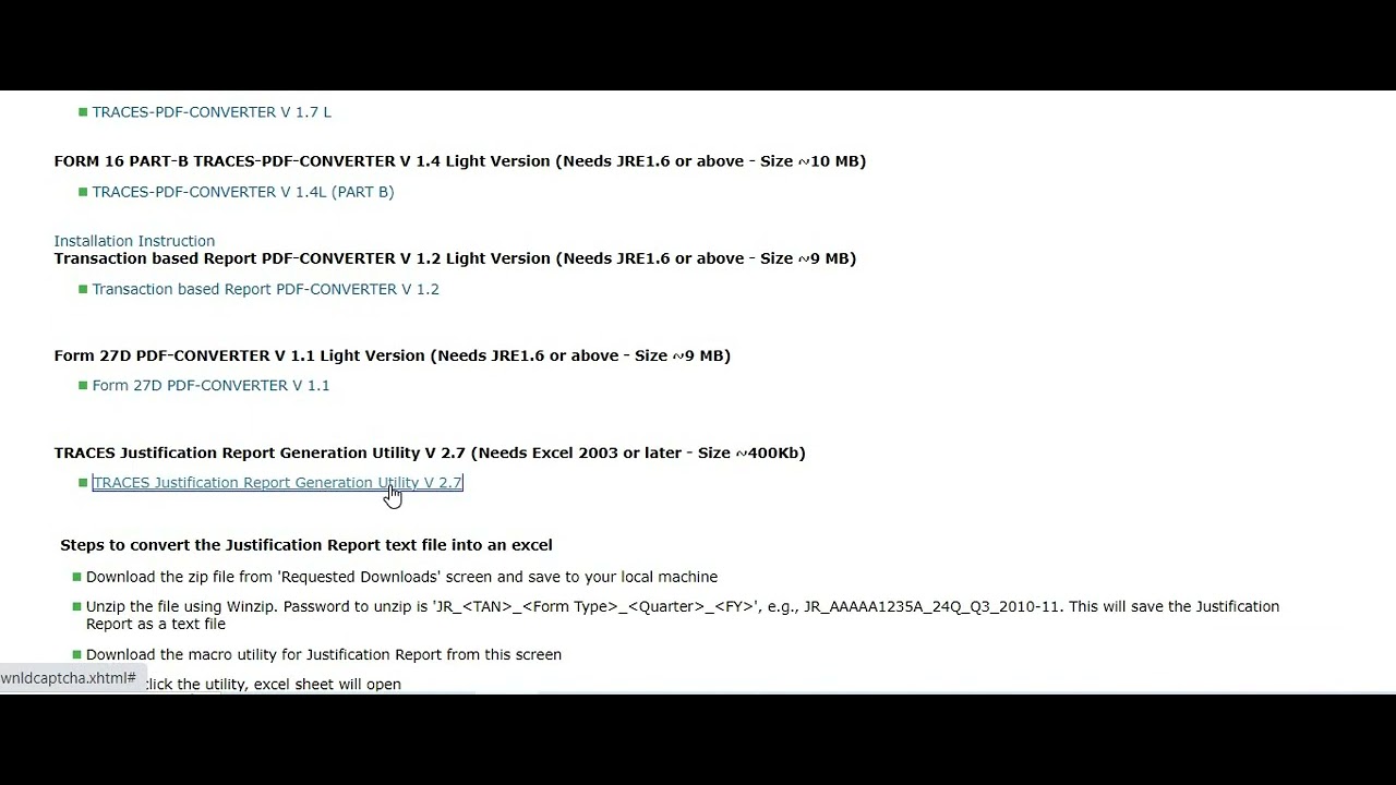 How Download TRACES Justification Report Generation Utility - YouTube