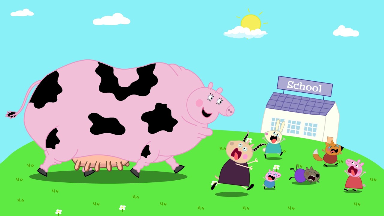 Mummy Pig the cow appears ?!! Peppa Pig Funny Animation #2 - YouTube