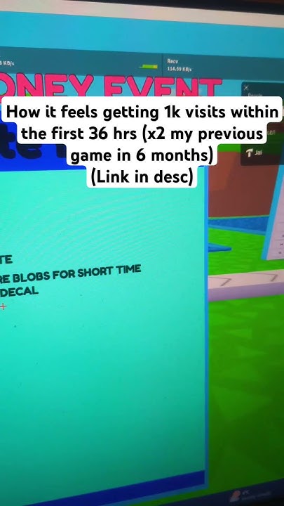 My Game hit 1k visits #developer #devlog #dev #robloxdev #roblox #blobs #rng #rnggame #rngdev ...