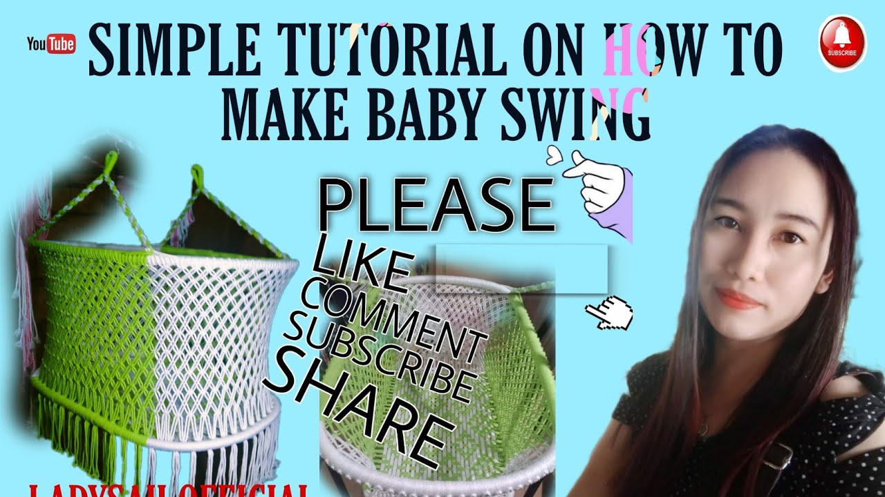 DIY DUYAN FOR BABIES W/STAND#MACRAME BABY SWING - YouTube
