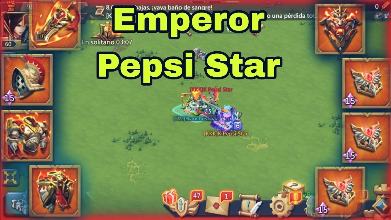 FULL EMPEROR (Pepsi Star) INCOMING FOR MY RALLY TRAP.. GUILD RPS Lords mobile - YouTube
