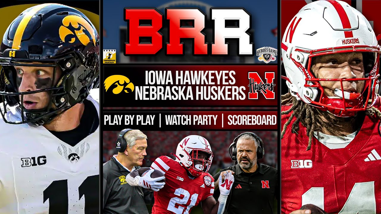 Iowa Hawkeyes vs Nebraska Cornhuskers | LIVE | Scoreboard | Play By ...