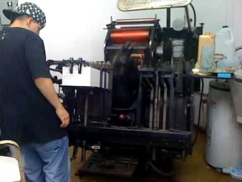 Heidelberg Windmill Letter Press - YouTube