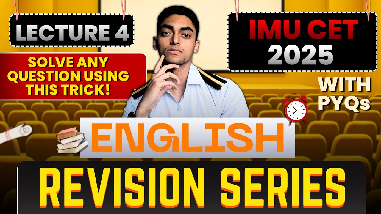 IMU CET 2025 English | Lecture 4 | Solve ANY Question with This ...