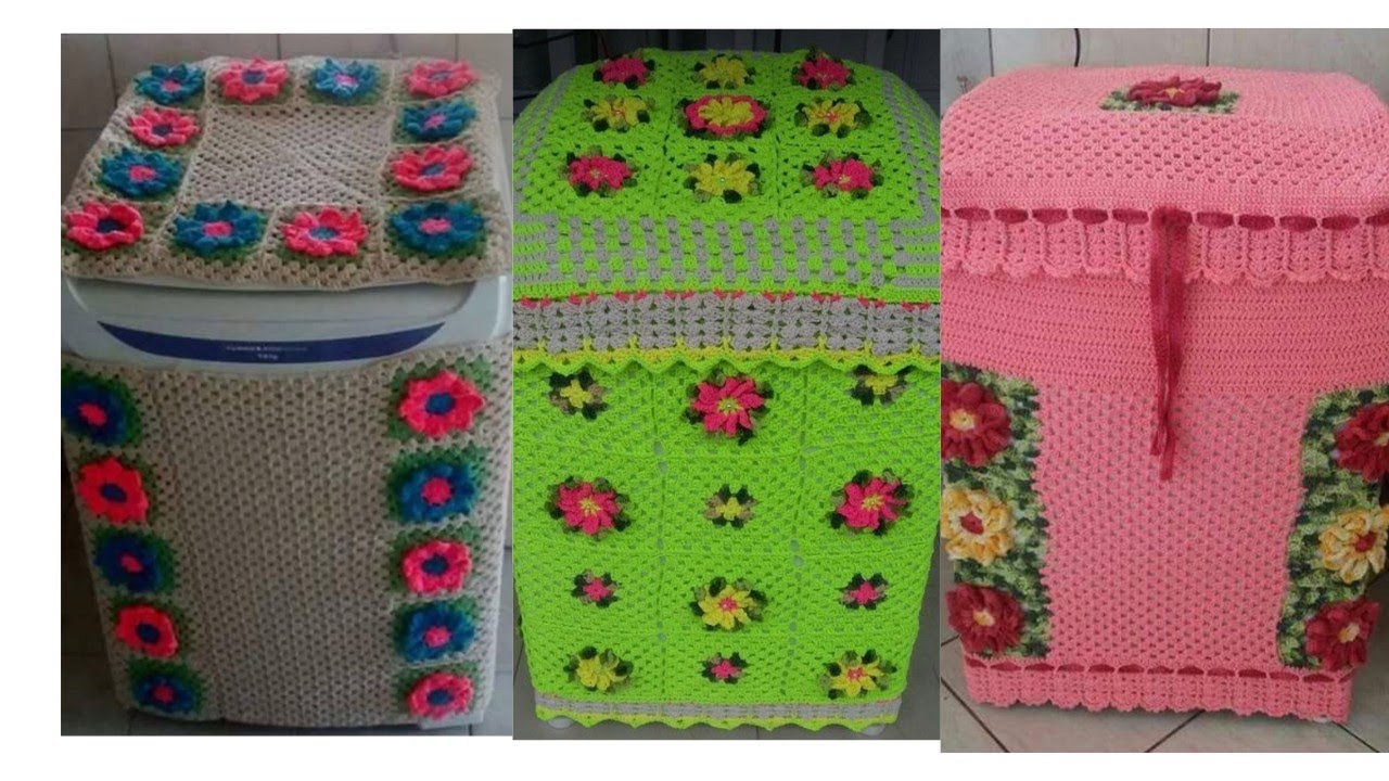 Most Beautifull Crochet Washing Machine Cover Patterns#crochet - YouTube