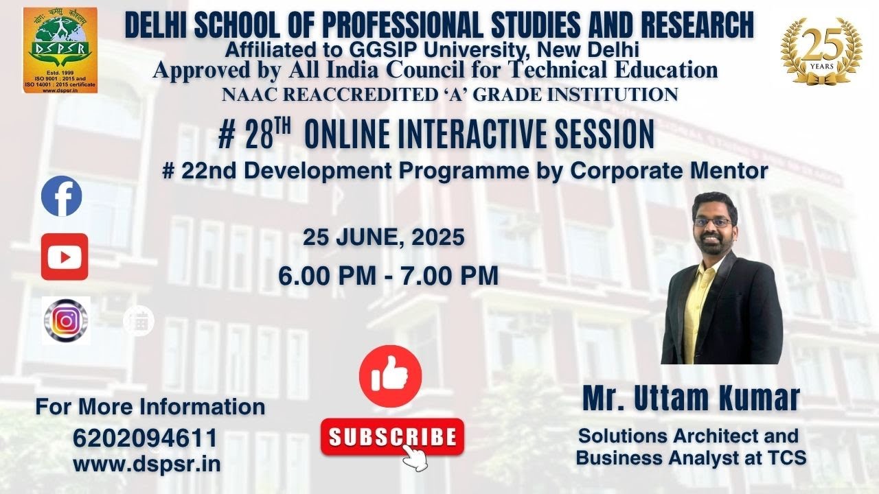 28 Mr. Uttam Kumar, Solutions Architect and Business Analyst at TCS/25-6 - YouTube