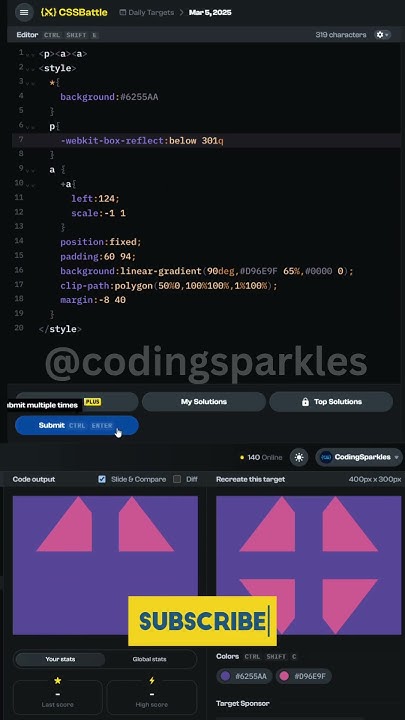 CSS Battle Daily Targets: March 5, 2025 🚀 | #cssbattle #html #css #shorts - YouTube