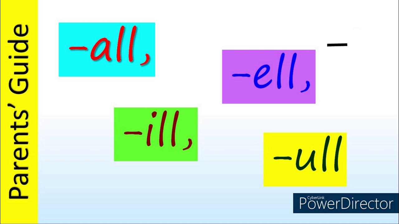 Phonic Reading - #all #ell #ill #ull - Words with final double ...