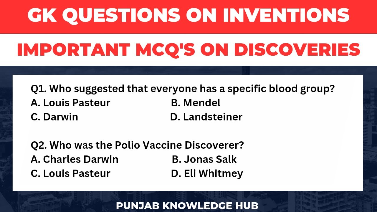 General Science: Invention Quiz। Inventions and Their Inventors। MCQ's ...