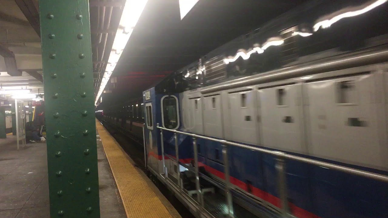 R161 and R156 work trains Leaving W. 4th St. - YouTube