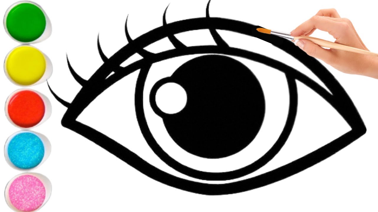 Eye Drawing, Coloring and Painting for kids &Toddlers | How to draw eye ...