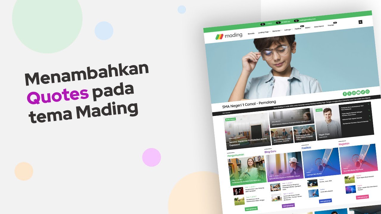 9 Menambahakn Quote Atau Kutipan Pada Tema Mading - YouTube