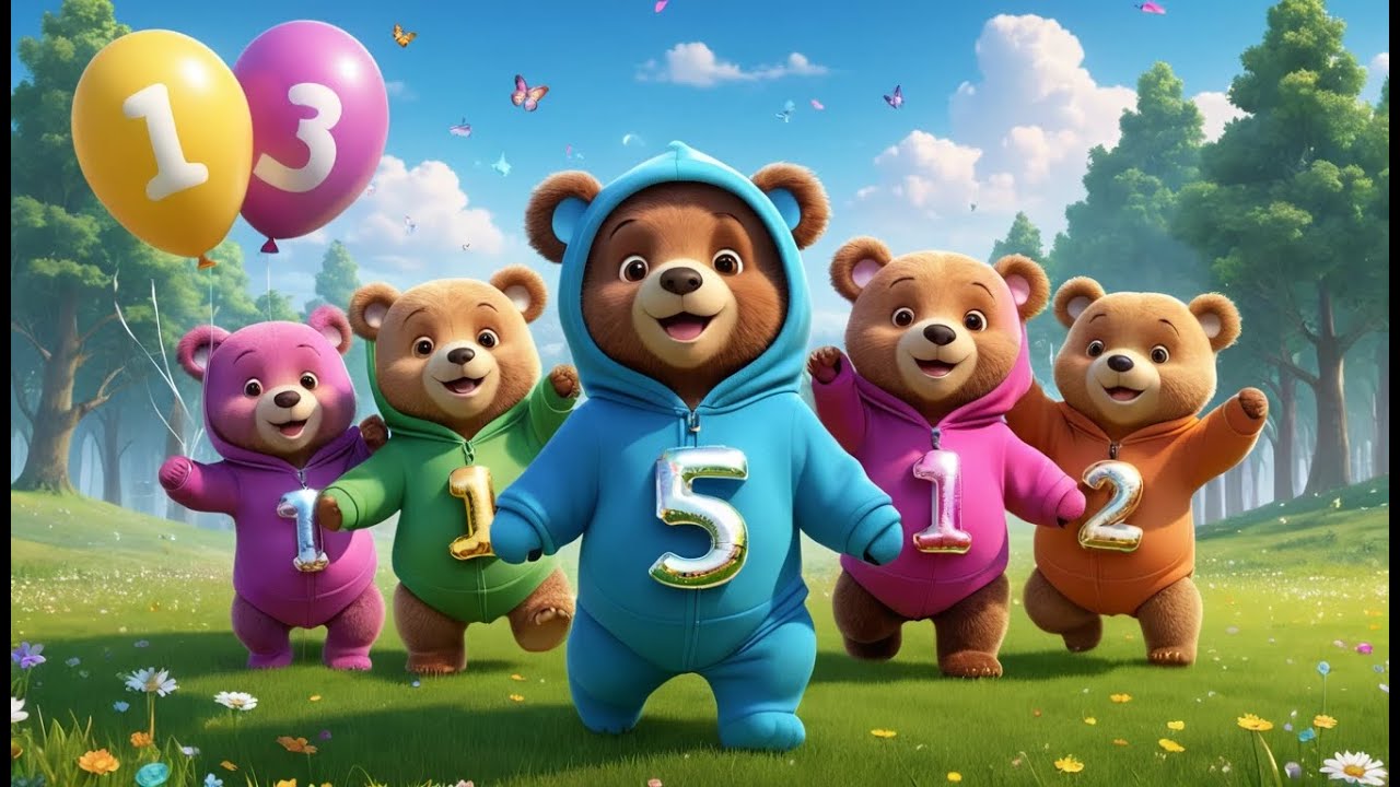 Five Little Bears Counting Song | Fun Numbers Song for Kids | Playful ...
