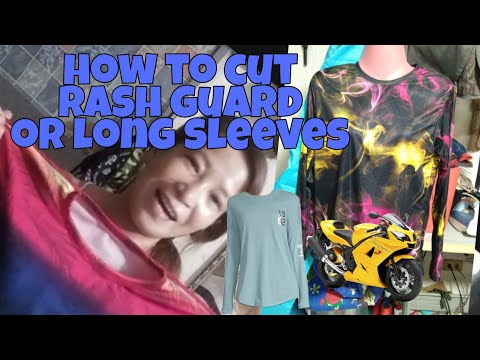 How to cut long sleeve or rash guard - YouTube