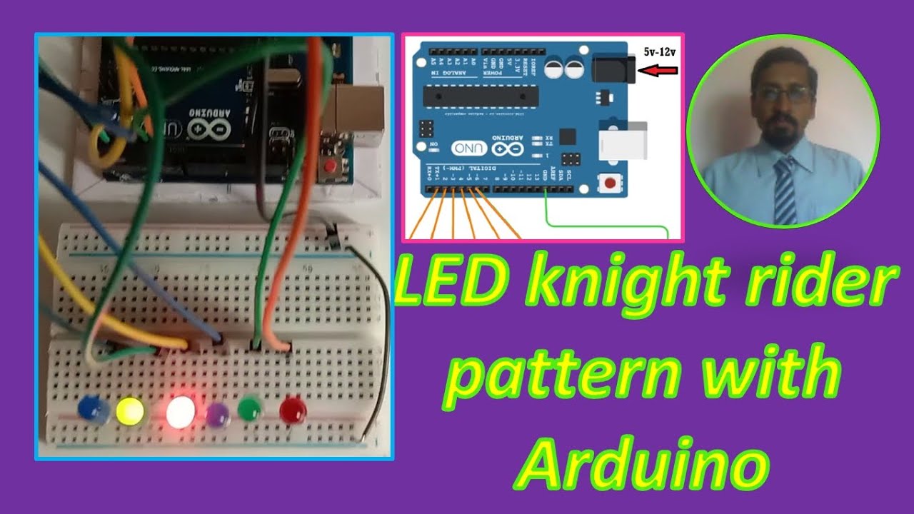 Ied knight rider pattern with arduino - YouTube