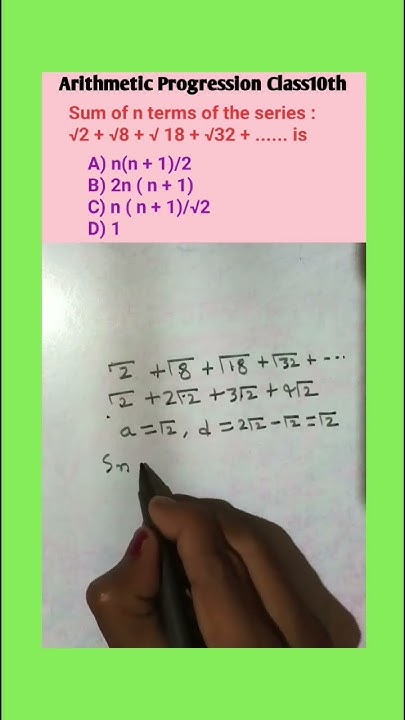 Arithmetic Progressions Class10th Vvi Objective Questions|| #shorts - YouTube