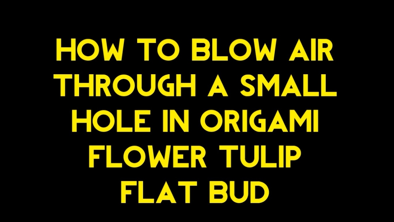 How To Blow Air Through A Small Hole in Origami Flower Tulip Flat Bud ...