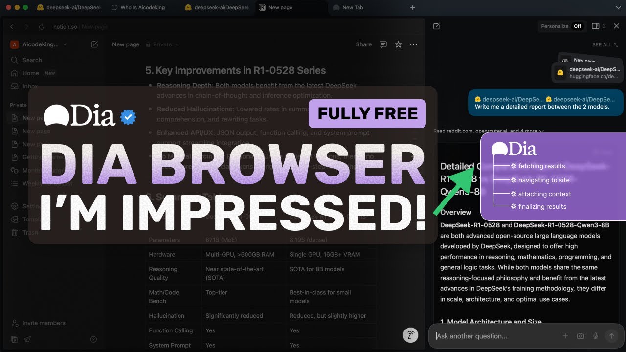 Dia AI Browser: I'm SWITCHING to this NEW AI Agentic BROWSER! - YouTube