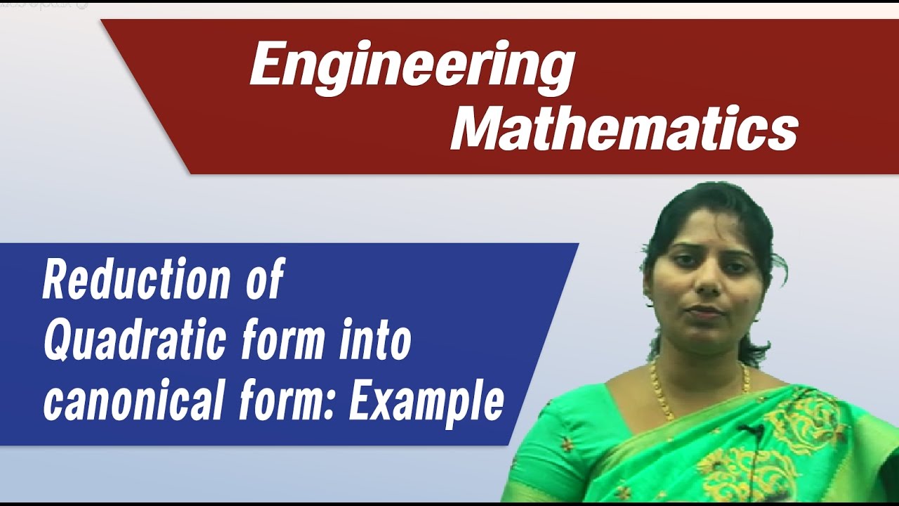 Best Engineering Mathematics Tips & Tricks: Reduction of quadratic ...