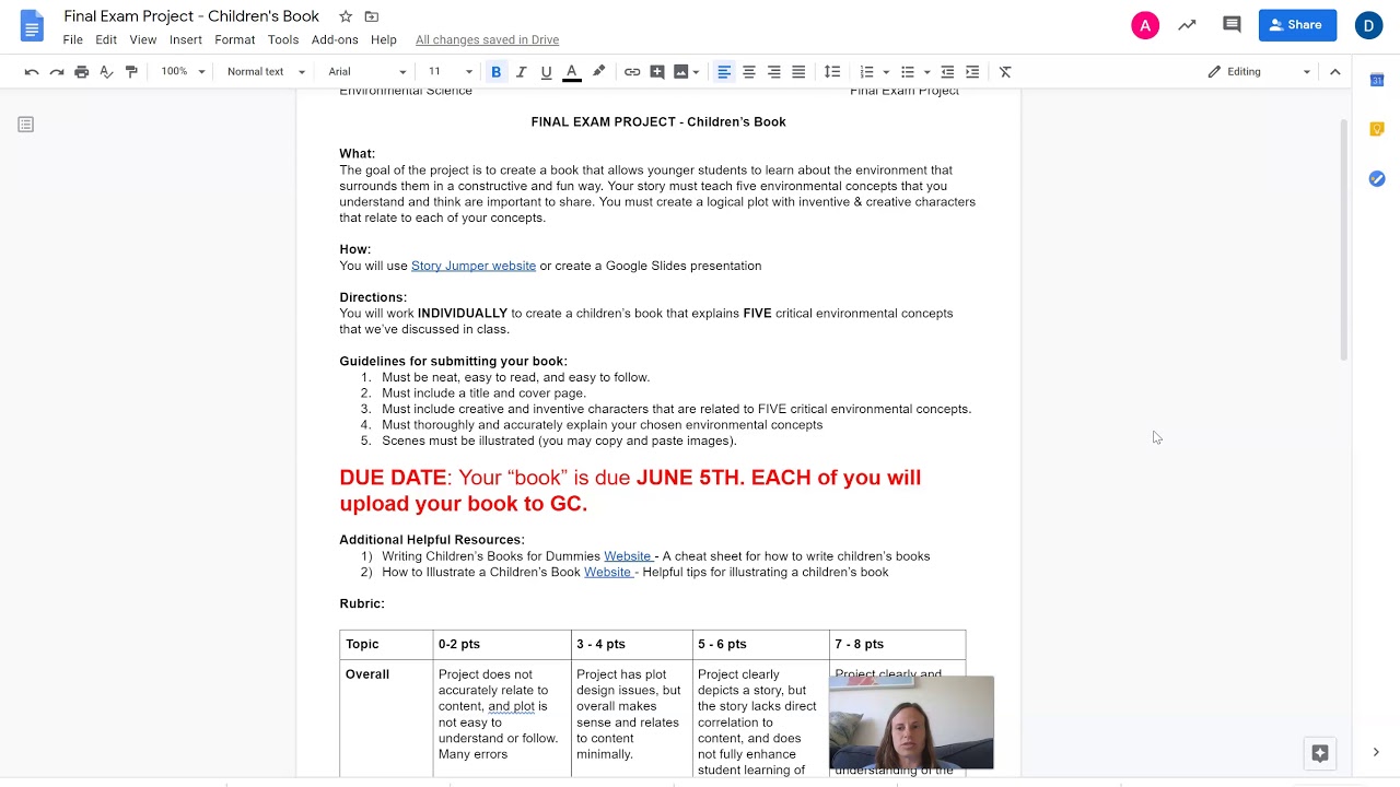 Final Exam Project - Children's Book - YouTube