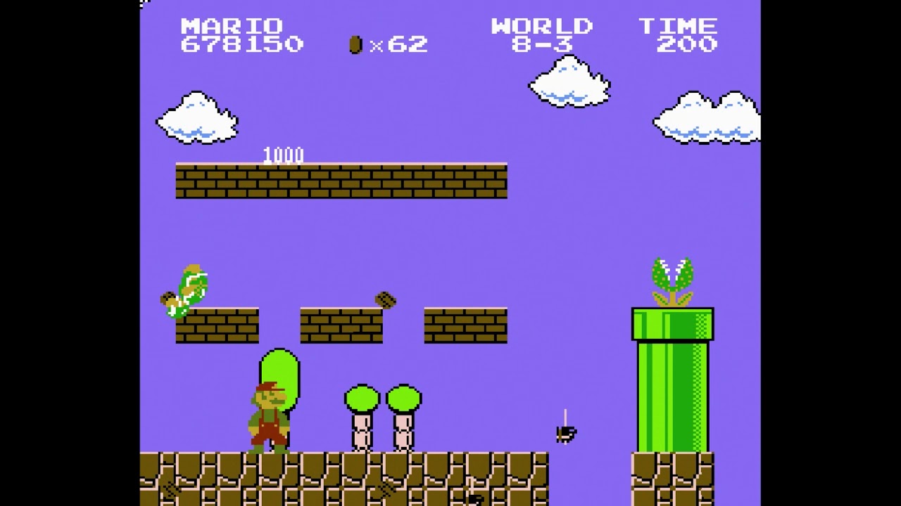 Super Mario Bros Level 8-3 Playthrough played on NES Mini - YouTube