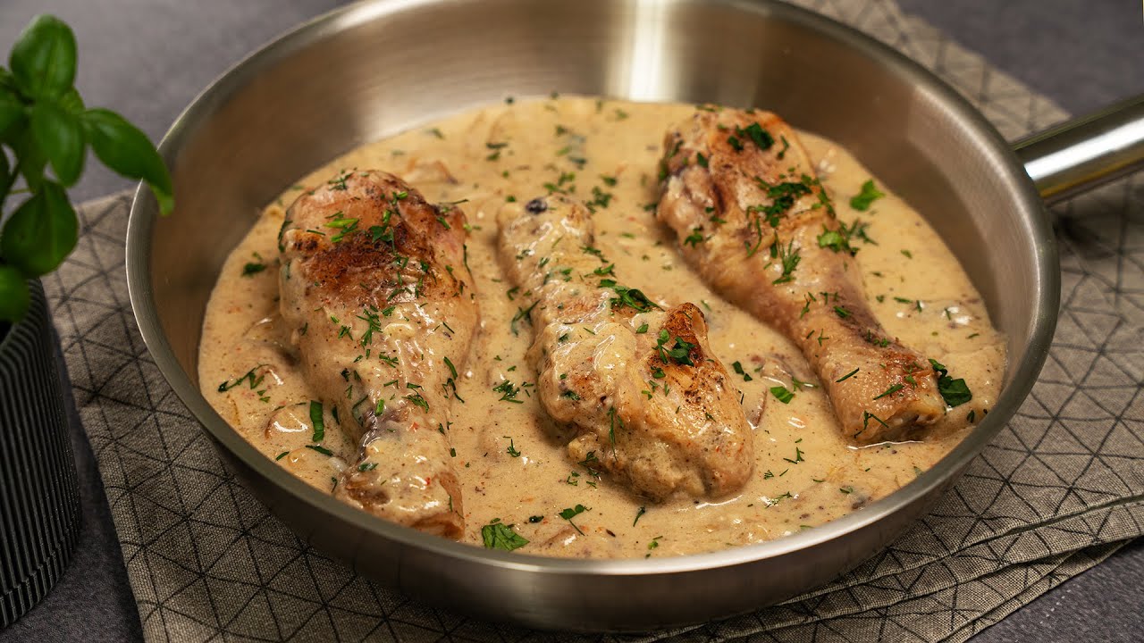 Quick French chicken ragout. A new recipe for chicken fricassee - YouTube