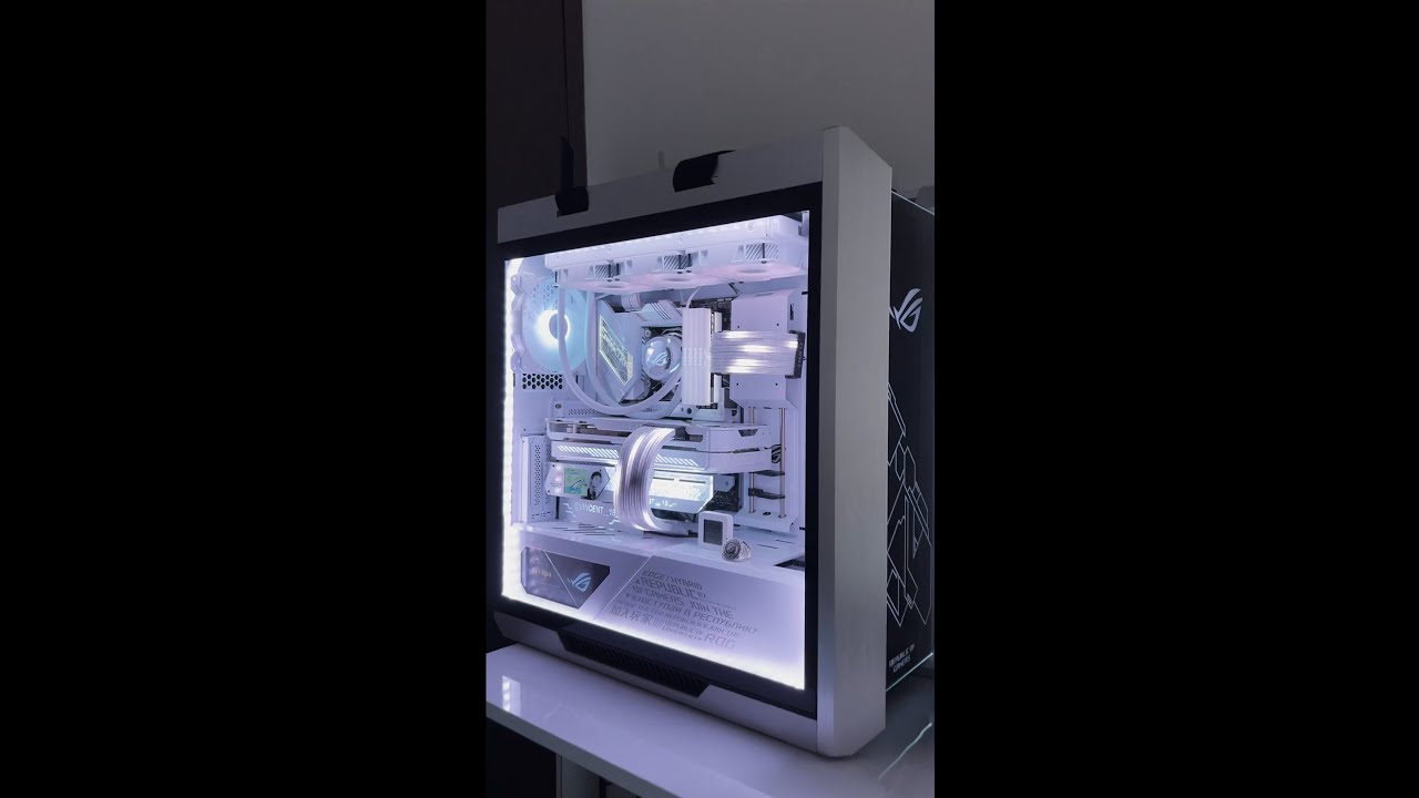 FULL ROG WHITE PC BUILD | GPU Horizontal mode - YouTube