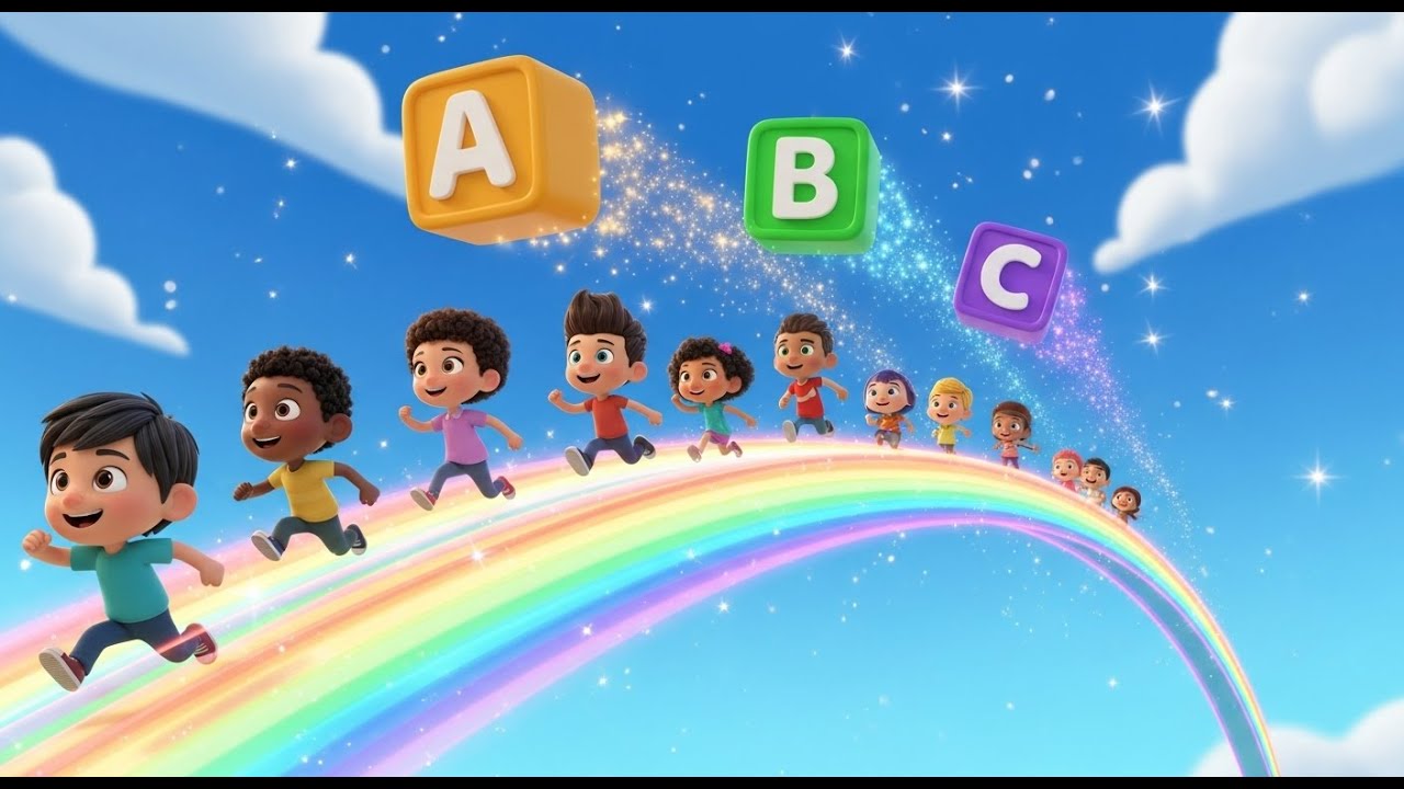ABC Race Across the Rainbow 🌈🏁🔤 | Learn A to Z for Kids | Alphabet Song ...