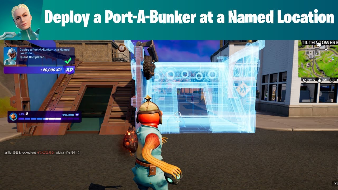 Fortnite วิธีทำ Deploy a Port A Bunker at a Named Location Week 0 - YouTube