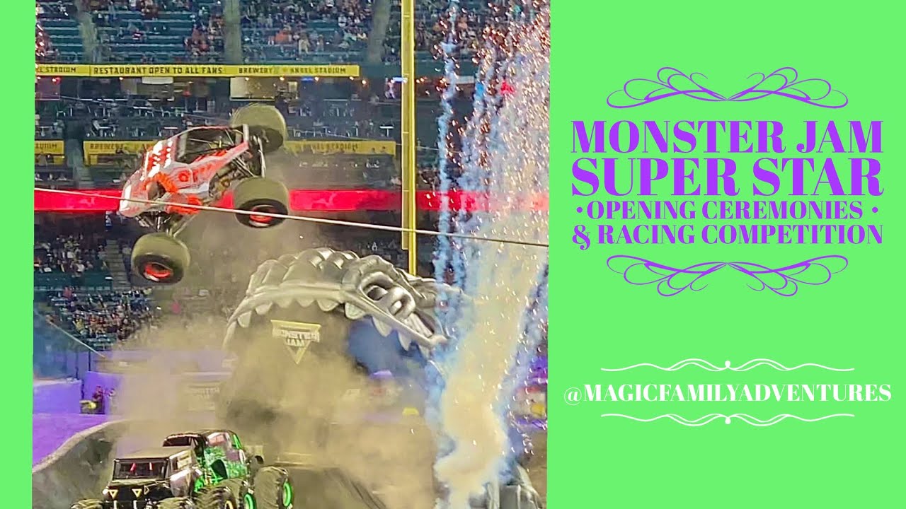 MONSTER JAM SUPERSTAR CHALLENGE Opening Ceremonies & Racing Competition ...