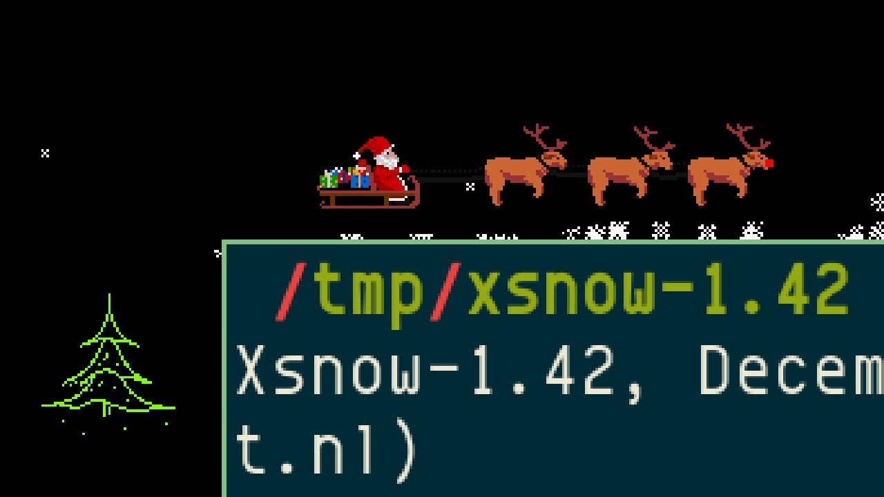 Xsnow, snow, tree, reindeer, Rudolf, Santa, possibly windy - YouTube