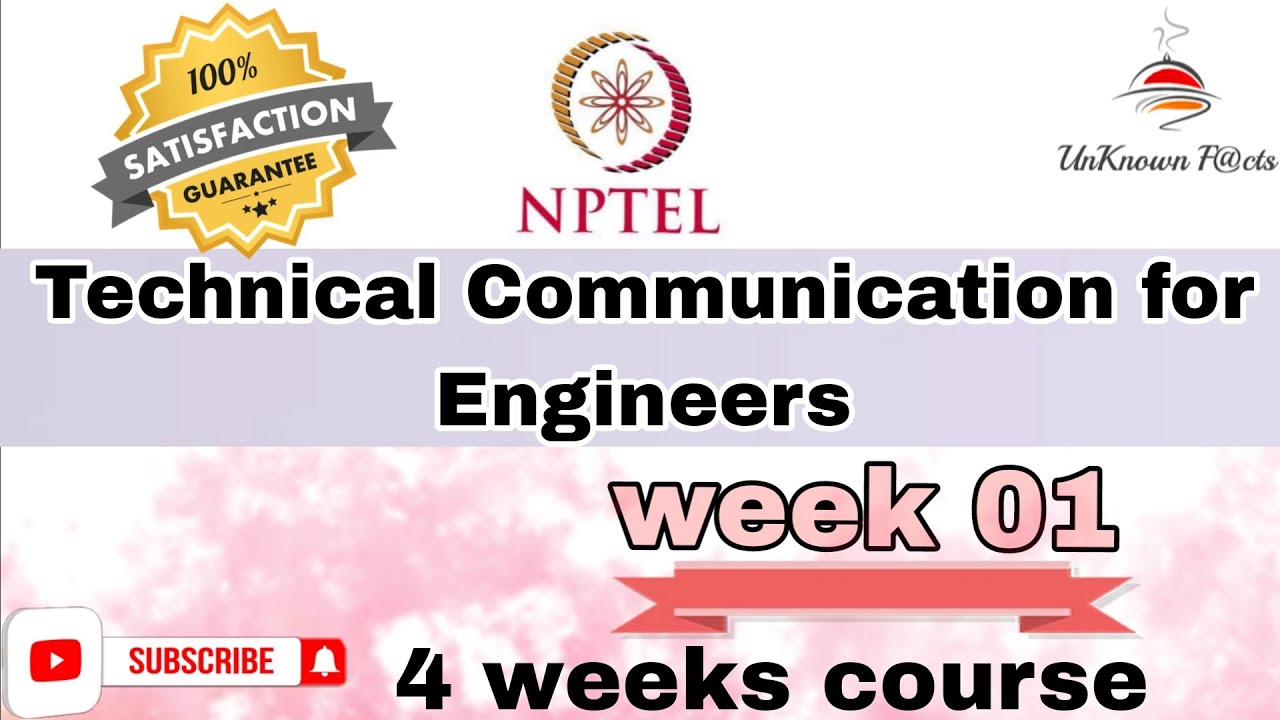 TECHNICAL COMMUNICATION FOR ENGINEERS WEEK 1 ASSIGNMENT ANSWERS NPTEL 2024 l NPTEL #nptel #share ...