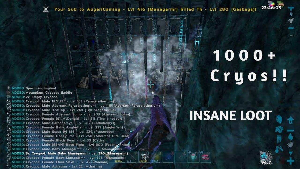 Raiding for 1000+ Cryo Tames!!! | Ark Small Tribes | The Island - YouTube