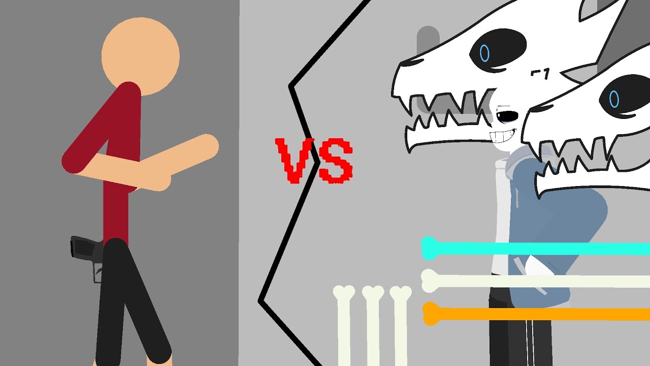 Stick figure VS Sans The Skeleton (ends badly) - YouTube
