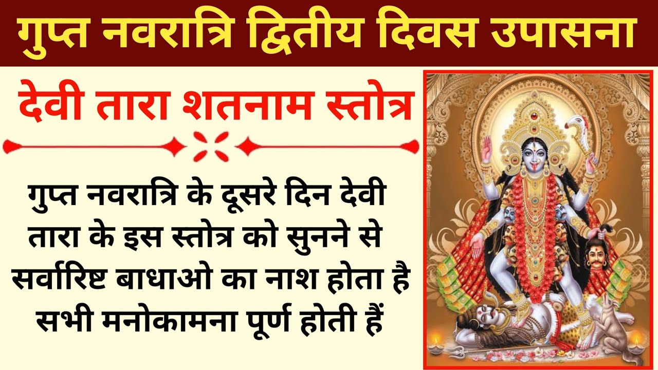गुप्त नवरात्रि द्वितीय दिवस|| देवी तारा स्तोत्र|| सर्वारिष्ट नाश के लिए ...