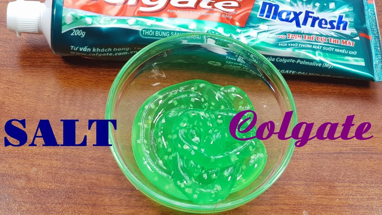 Salt Slime, DIY Slime Colgate and Salt - YouTube