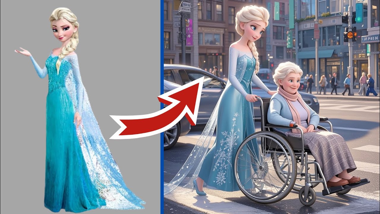 🍓 Disney Princesses helping old women🧓🏻#viralvideo #trending #disney # ...