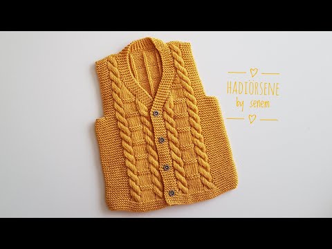 Saç Örgü bebek yeleği yapımı, Kolay bebek yelek modelleri #knitting #handmade #örgümodelleri #knit