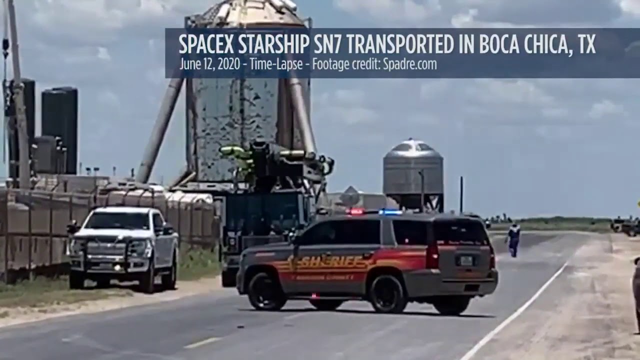 Big SpaceX Starship SN7 tank on the move in time-lapse video - YouTube