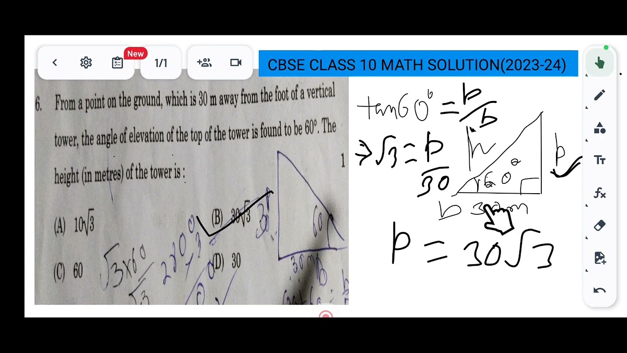 CBSE CLASS 10 MATH SOLUTION(2023-24) || Q. 6 || Unique Education Centre - YouTube