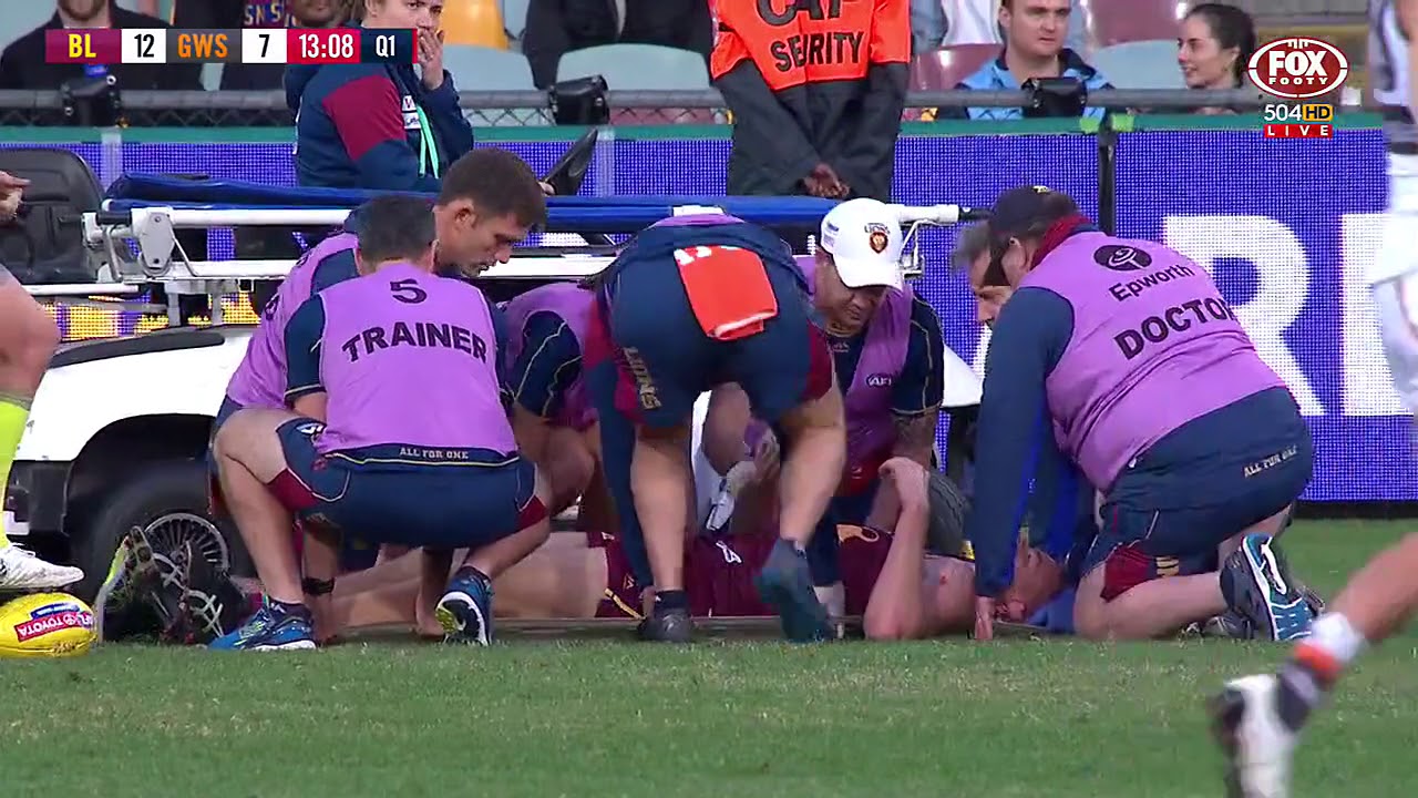 Andrews KO'd by Cameron clash | Round 14, 2018 | AFL - YouTube