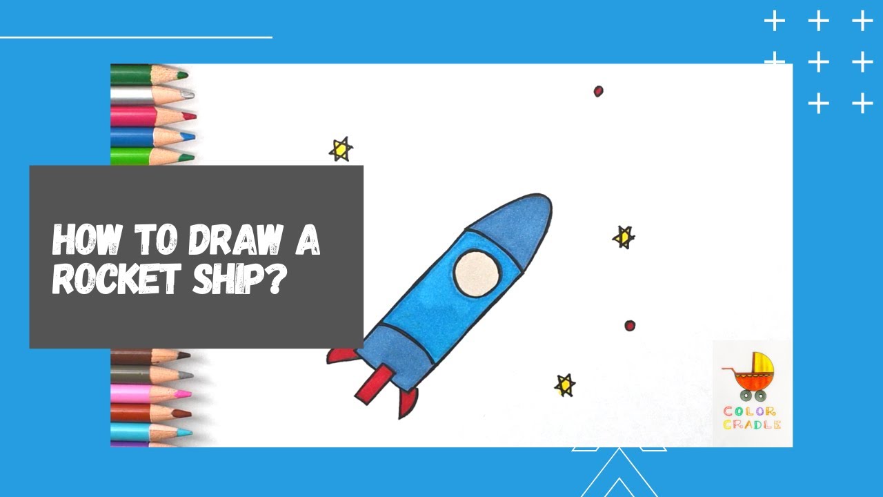 How to draw a Rocket for kids | Simple step by step easy Rocket drawing ...