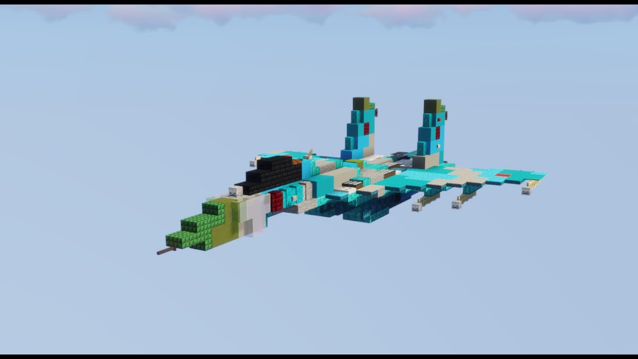 Sukhoi SU-27 SKM Flanker Minecraft Tutorial - YouTube